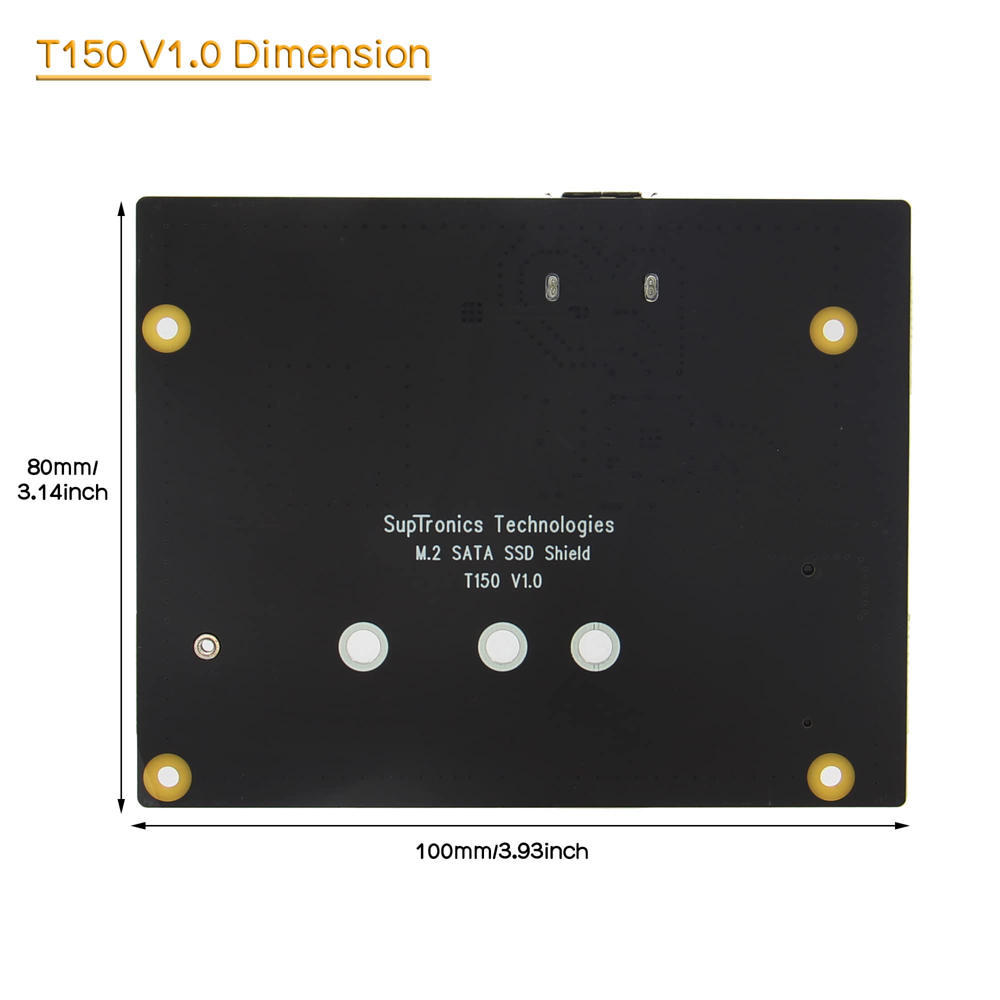 Geekworm T150 M.2 NGFF SATA SSD Storage Expansion Board Support Key-B 2242/2260/2280 SSD Compatible with Jetson Nano 2GB/4GB