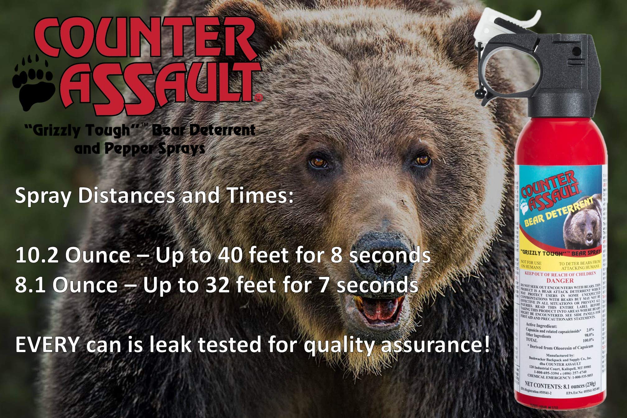 Counter Assault Bear Spray, 8.1 oz (Pack of 2)