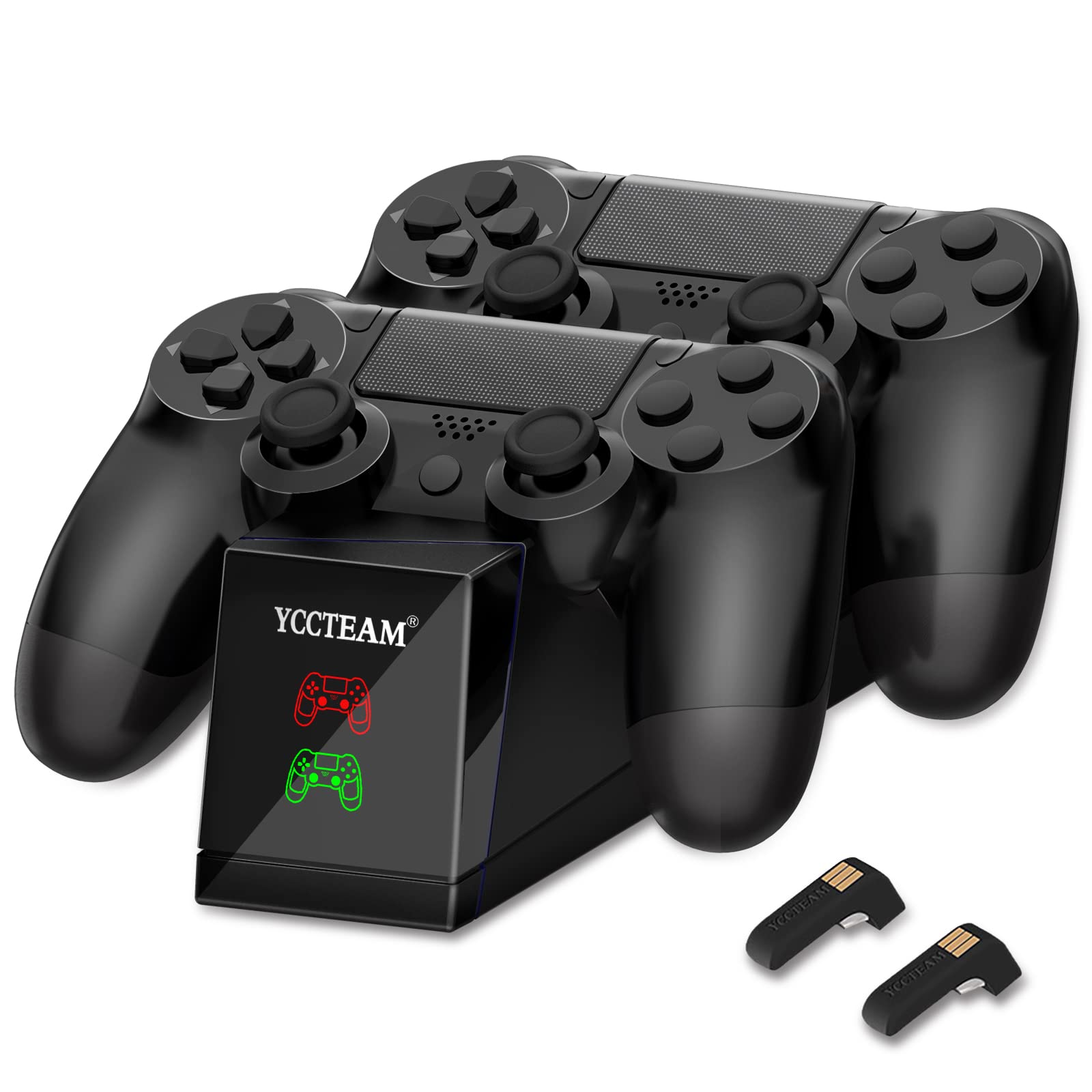 Charger Station for PS4 Controller, YTEAM Dual USB Charging Dock Station for PS4 /PS4 Slim /PS4 Pro Wireless Controller Fast Charging Station Stand with LED Indicator & Intelligent Chip Protection