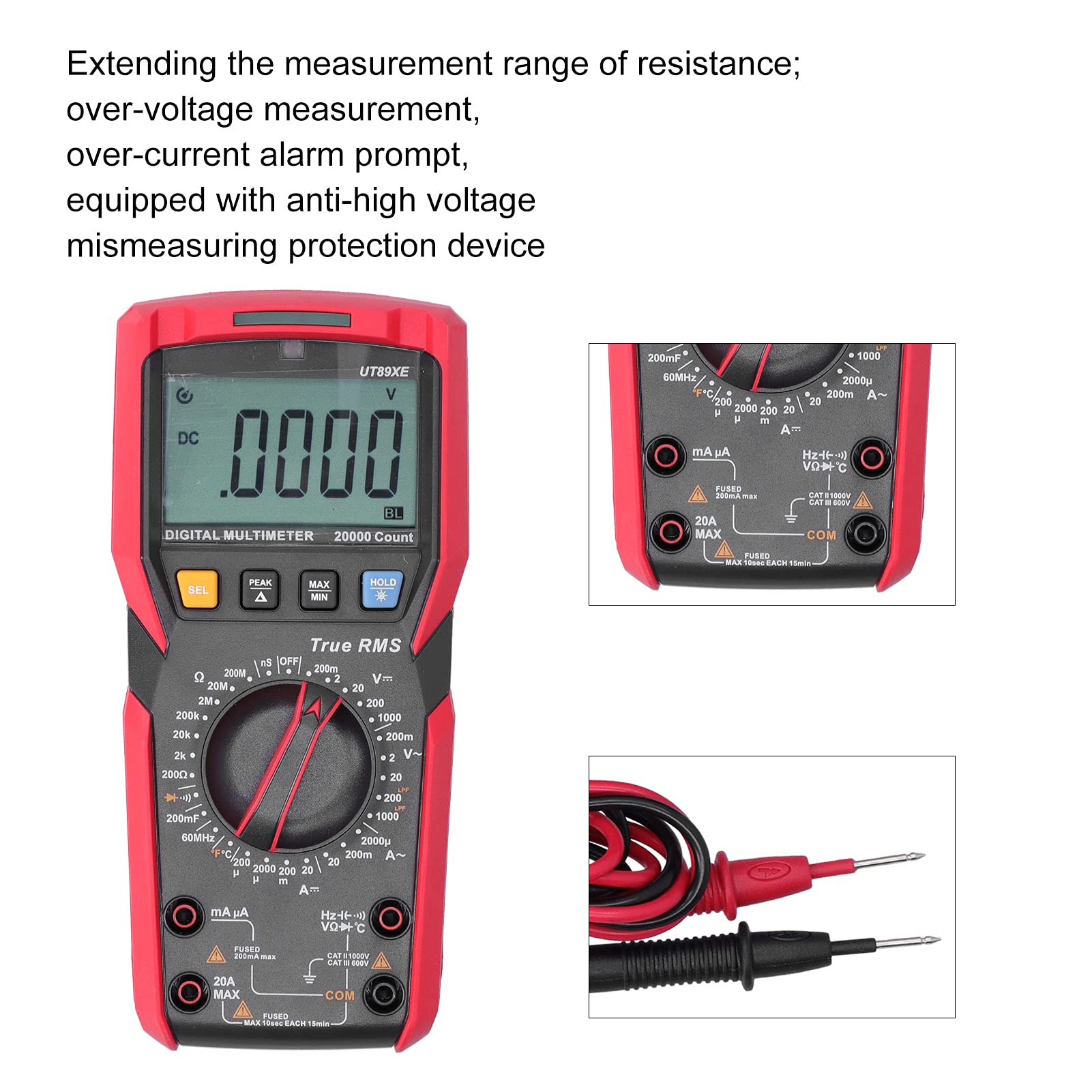 Digital Multimeter,UT89XE UNI‑T Multimeter Multifunctional High Accuracy Digital Meter for Electric Maintenance