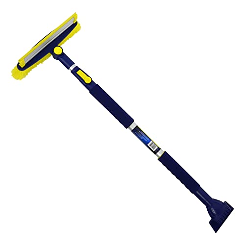 Koolatron Michelin Ultra Duty Extendable 43-63" Snow Brush for Trucks XL Swivel Head, Squeegee, Ice Scraper, Ergonomic, Scratch Free Auto Window Snowbrush, Windshield Broom for Car, SUV