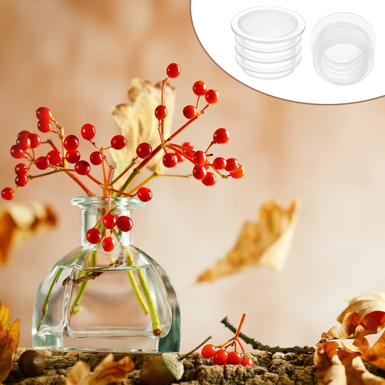 Salt and Pepper Shaker Stoppers Plastic Salt Shaker Plug Replacement Clear Replacement Stopper Salt and Pepper Shakers Plugs Round Plastic End Cap for Pots Bottles Pipes (10 Pieces,1/2 Inch)