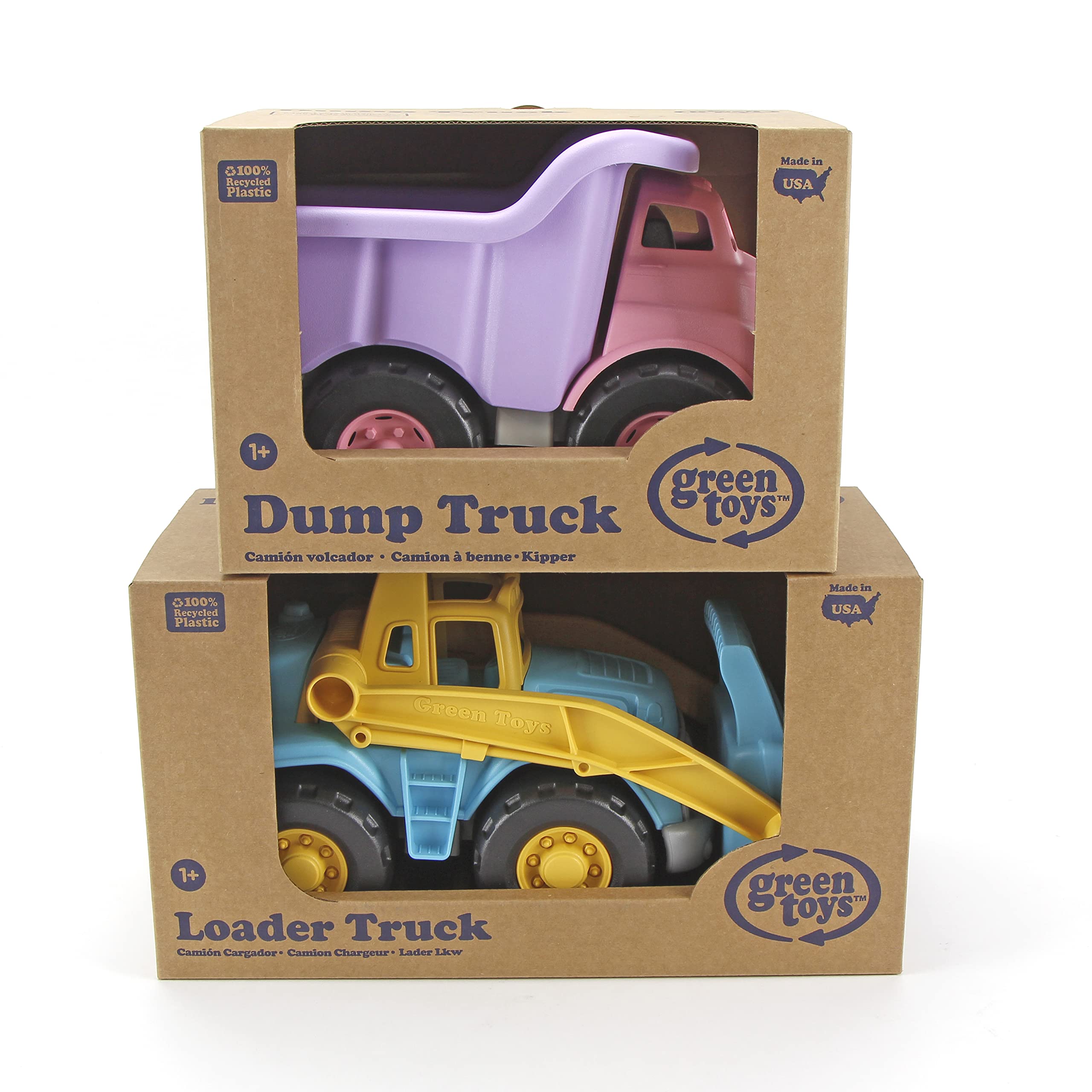 Green Toys Dump Truck Pink & Loader Truck Bundle