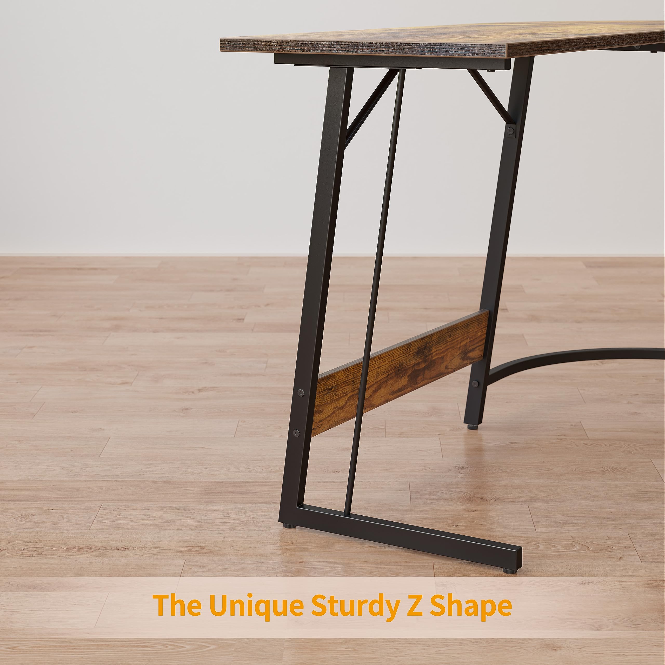 CubiCubi L Shaped Gaming Desk Computer Office Desk, 59 inch Corner Desk with Large Monitor Stand for Home Office Study Writing Workstation, Black