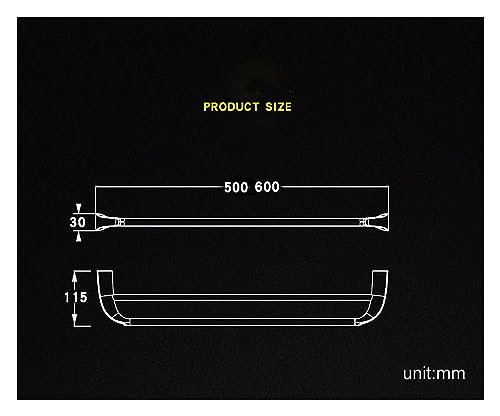 Towel BAR Rack Towel Rack Wall Mounted Double Towel Storage Rack Towel Bar,Zinc Alloy Towel Rod,Polished Finish Towel Shelf Holder for Bathroom and Kitchen/60Cm