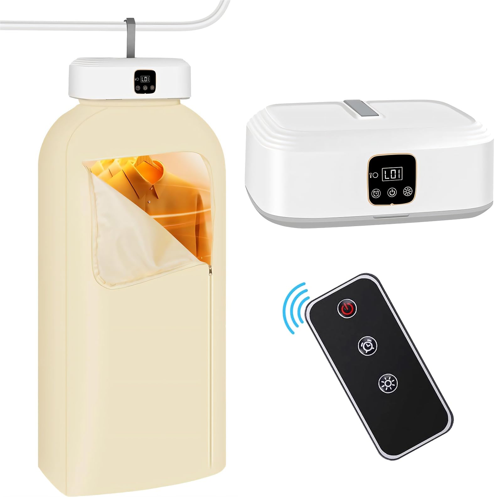 Portable Dryers for Laundry, Mini Clothes Dryer, Dryer Machine for Apartments Dorm Travel RV,Compact Foldable Electric Dryer Machine with Dryer Bag Time Setting Function Led Light and Remote Control