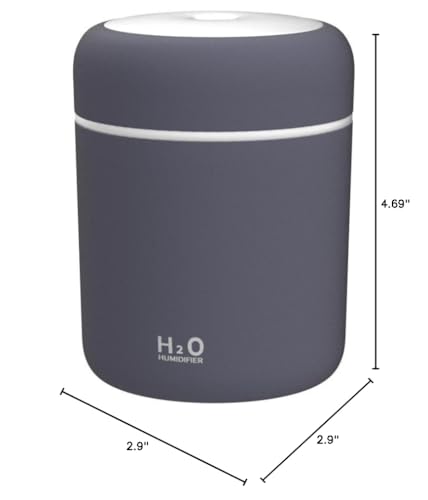 Gekestory Colorful Cool Mini Humidifier, Aromatherapy Essential Oil Diffusers, Cool Mist Humidifiers, Aroma USB Personal Desktop Humidifier for Bedroom, Car, Office. 2 Modes, Super Quiet (300ml Navy)