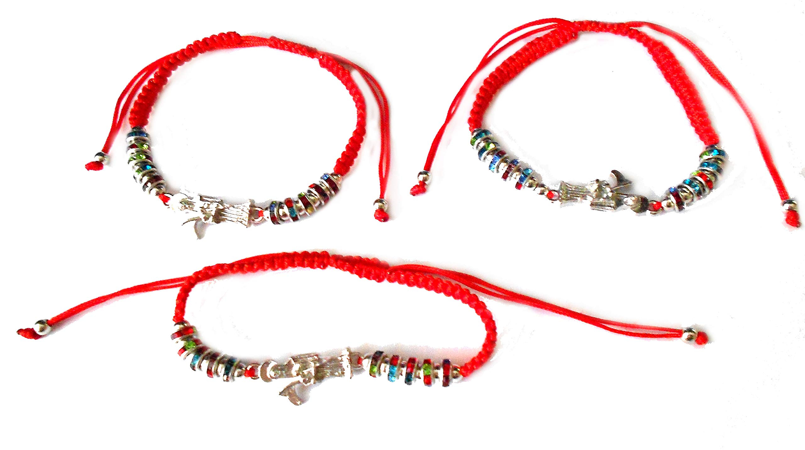 Dijkoo String Saint Death Grim Reaper Bracelets/Pulsera de Hilo Rojo Santa Muerte Set of 3