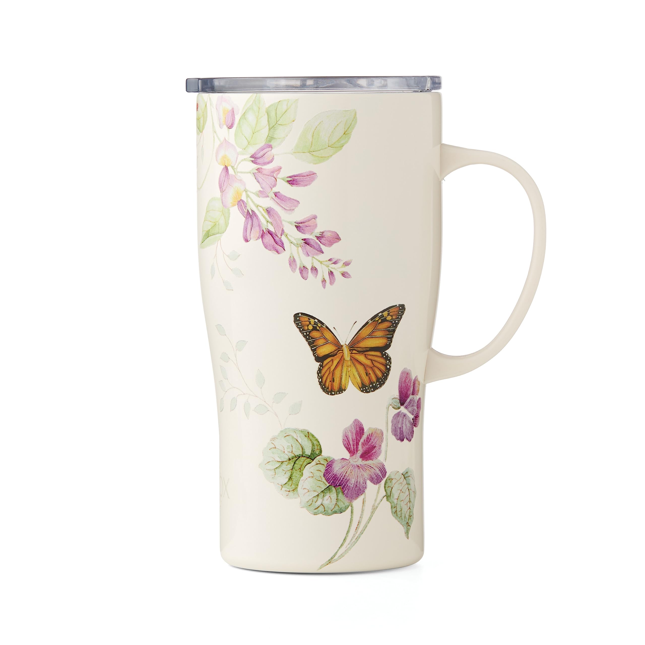 Lenox 895750 Butterfly Meadow Purple Flowers Stainless Steel Car Coffee Mug, 2 Count