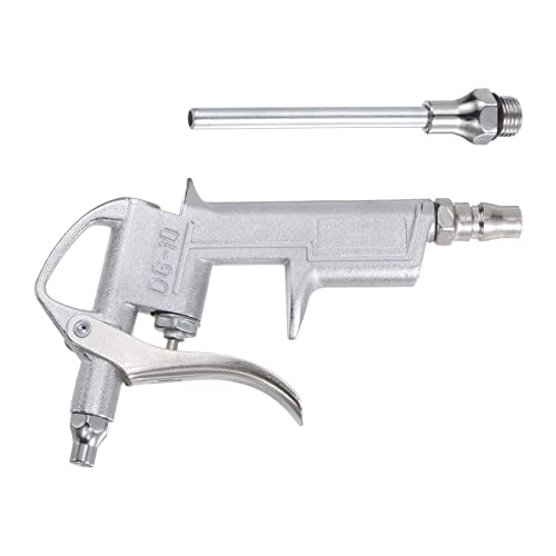 HARFINGTON Air Blow Gun Stainless Steel High Pressure Dust Blower Gun with Extension Air Tool 150mm Handle for Cleaning Car Computer Dust, Silver Tone