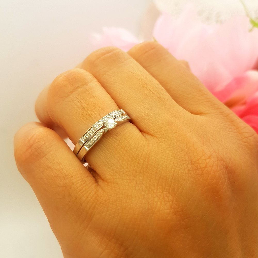 Dazzlingrock Collection 0.25 Carat (Cttw) 10k Round Diamond Women Engagement Ring Set 1/4 CT, White Gold, Size 7