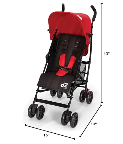 Diono Two2Go Lightweight Stroller, Red/Blue (2-Pack)