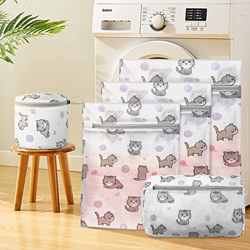 YUNHEGONG Mesh Laundry Bags for Delicates, 5 Pcs Fine Mesh Wash Bag for Lingerie, Bra, Underwear, Garment, Silk, Socks