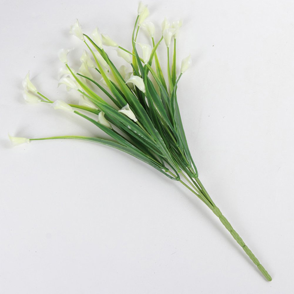 Shineweb 1 Bouquet 5 Branches Calla Lily Flower Artificial Table Plant Garland Home Kitchen Garden Office Wedding Wall Decor White
