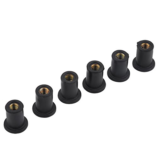 Dilwe 6pc Well Nuts Kit, M4 Rubber Windshield Bolts Well Nuts for Motorcycles Kayak Canoe Boats