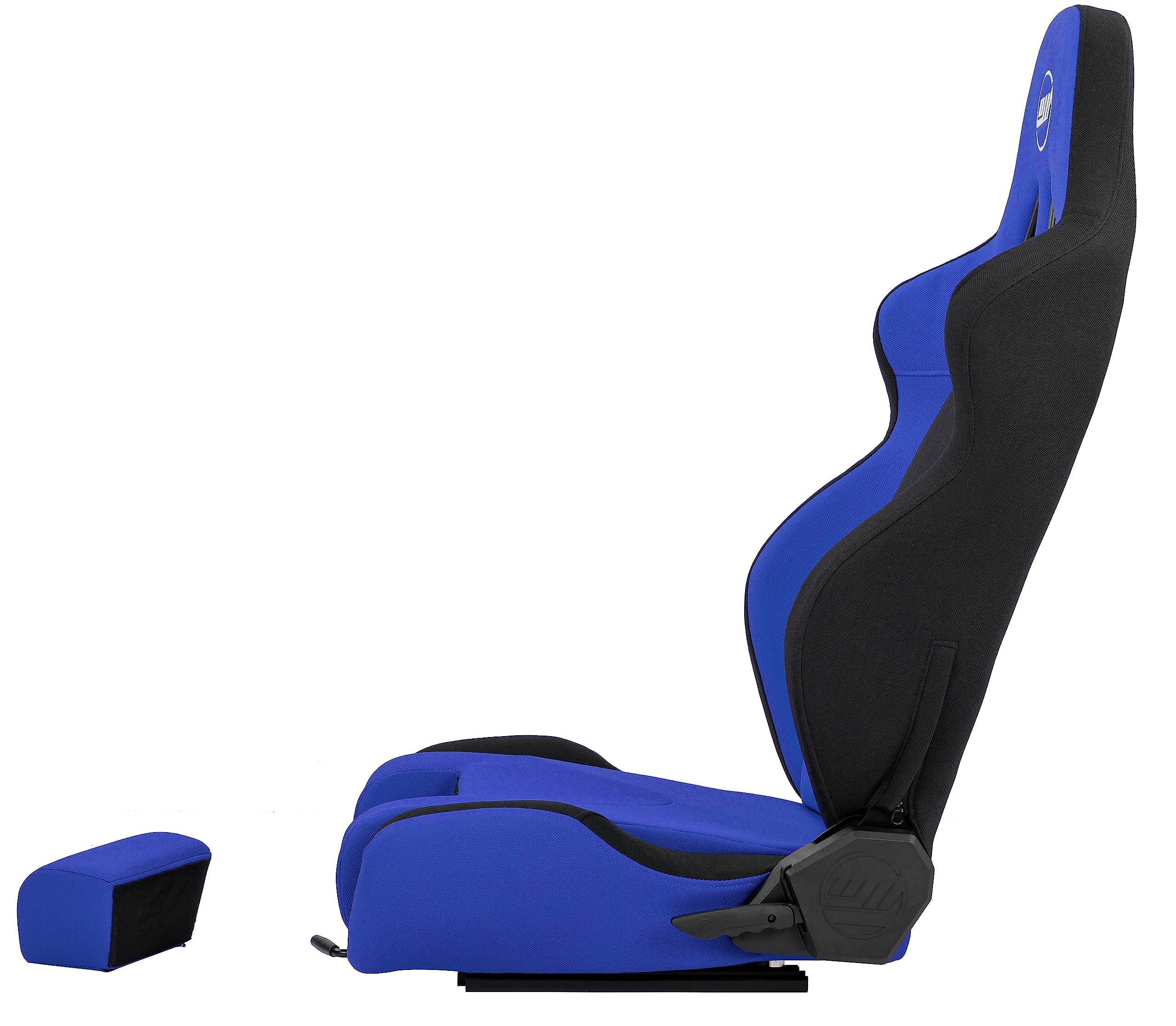OpenWheeler SimFab Flight Simulator Seat With Seat Base Cut Out For Fighter Stick Or Helicopter Collective, blue