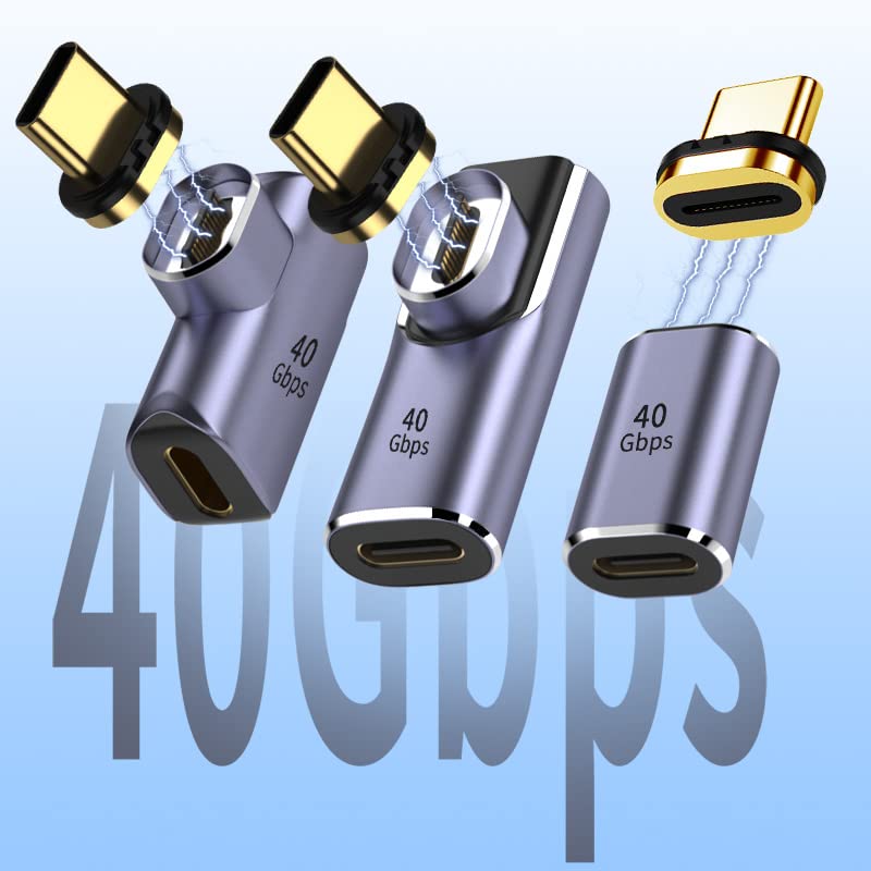 GELRHONR 40Gbps USB C Magnetic Adapter,USB4.0 24 Pin PD 100W 40Gb/s Quick Charge & Data Transfer and 6K@60Hz 4K@60Hz Video Output,Compatible for MacBook Pro/Air and More Type C Devices