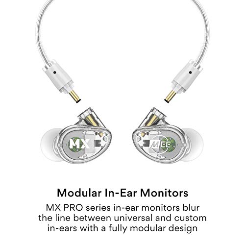MEE Professional MX1 PRO Advanced Dynamic Driver Musician's In Ear Monitor Headphones with Balanced Sound; Noise Isolating Earbuds Earphones w/ Memory Wire, Optional Customization & Detachable Cables