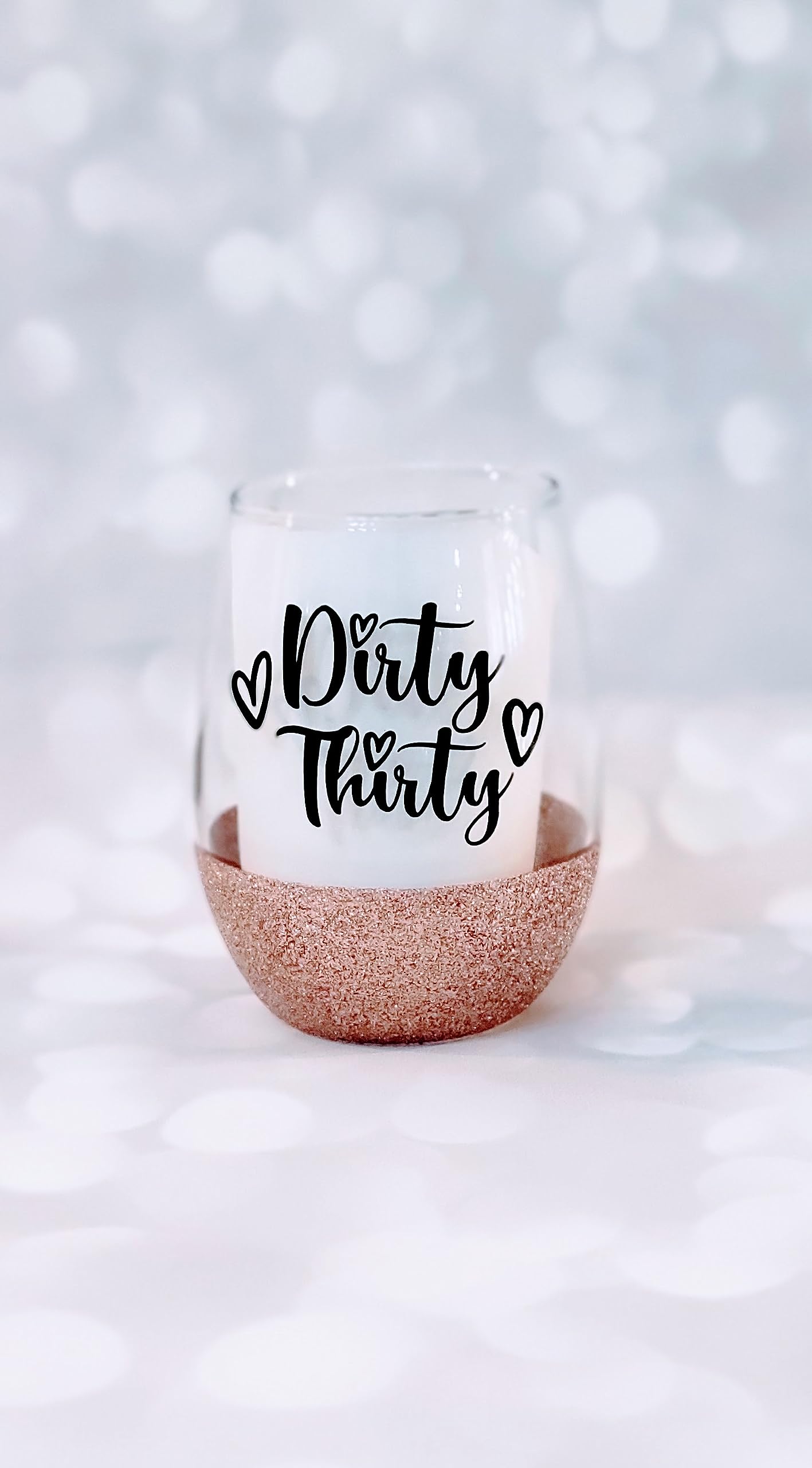 Dirty Thirty,Glitter Birthday Wine Glass, Glitter Shot Glass (Shot)