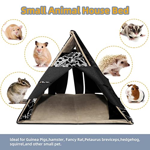 Leopard, Guinea Pig Bed Washable Small Animal Hideout, Hamster Cage Accessories for Gerbils Chipmunks Squirrels Hedgehogs Guinea Pigs