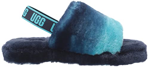 UGG K Fluff Yeah Gradient Slipper, Blue Combo, 5 US Unisex Big Kid