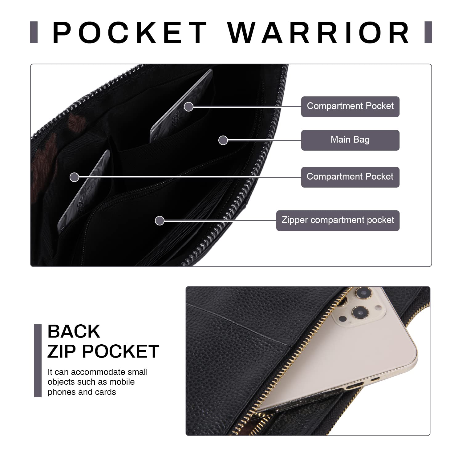 FUKZTE Crossbody Bags for Women Clutch Wallet Purses Small Envelope Crossbody Bags,black