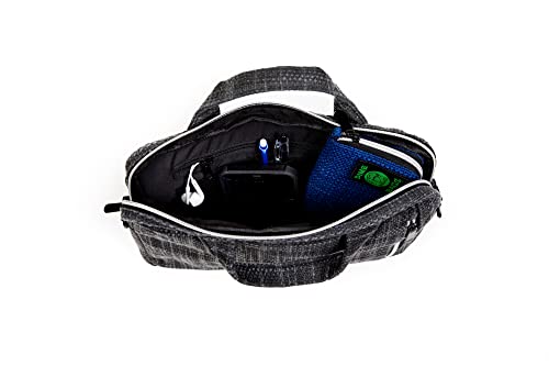 DIME BAGS Side Hustler | Hemp Computer Bag | Padded Commuter Shoulder Bag (15 inch, Black)