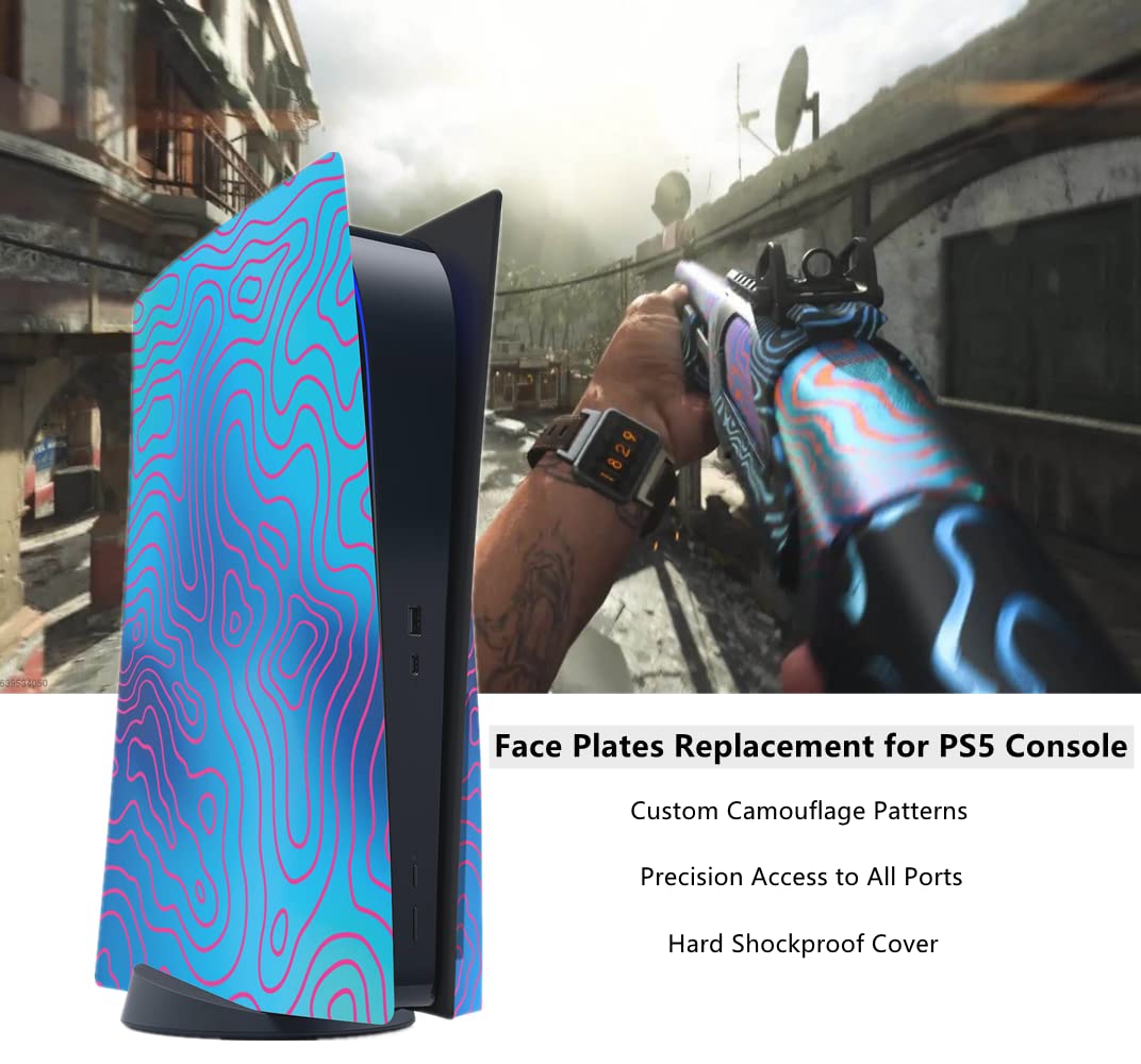 Face Plate Console Cover for PS5 Disc Edition Plate Shell Hard Shockproof Anti-Scratch Dustproof Case Camouflage