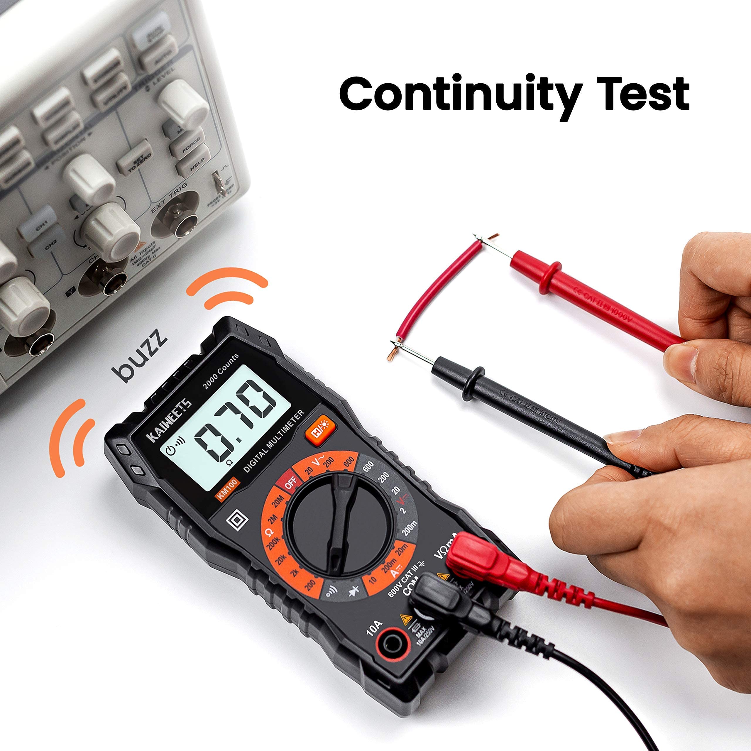 KAIWEETS Digital Multimeter KM100 with Inrush Clamp Meter HT208D