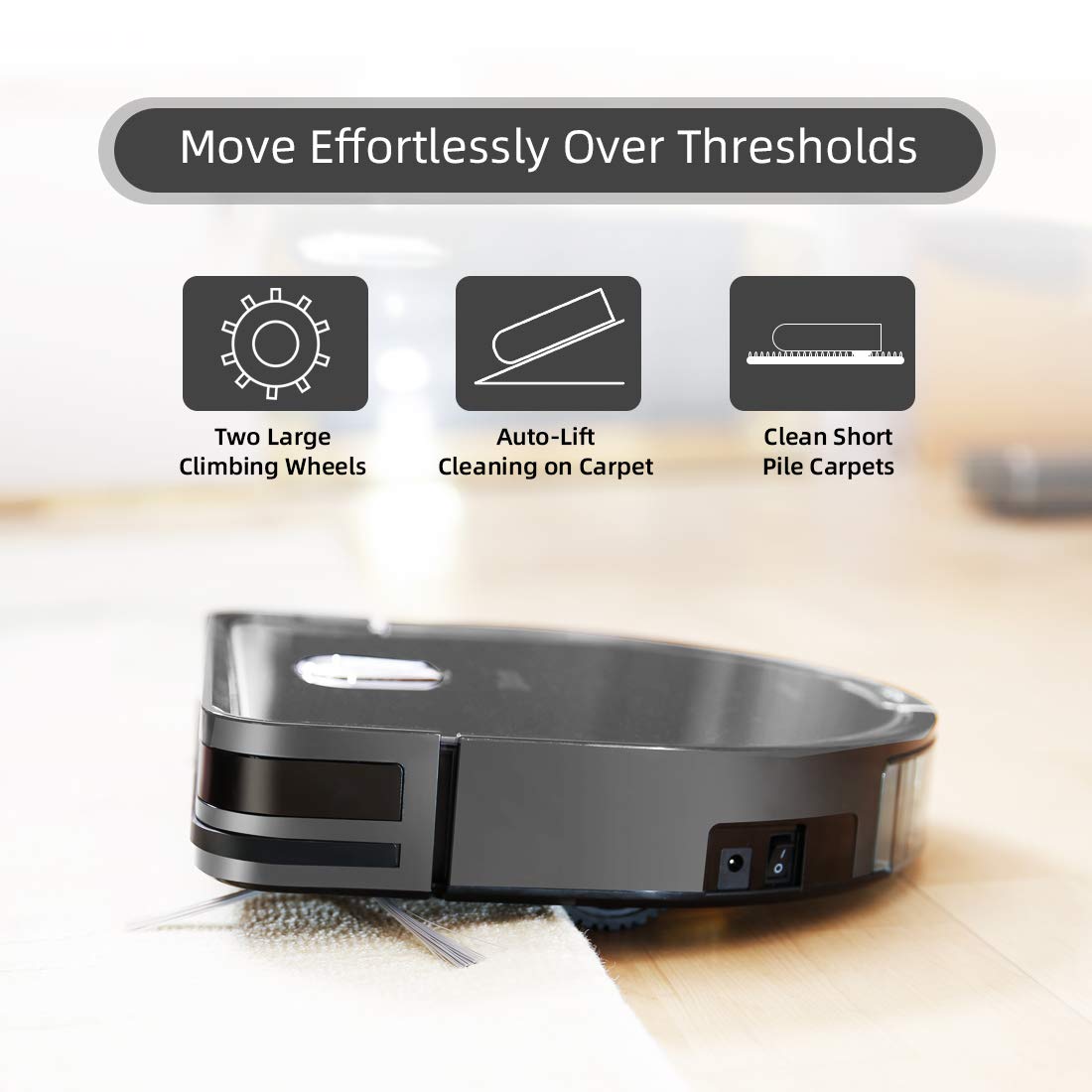 Dibea 2-in-1 Mopping Robot Vacuum, Automatic Self-Charging Robot Vacuum Cleaner for Pet Hair, Carpet and Hard Floor DT966