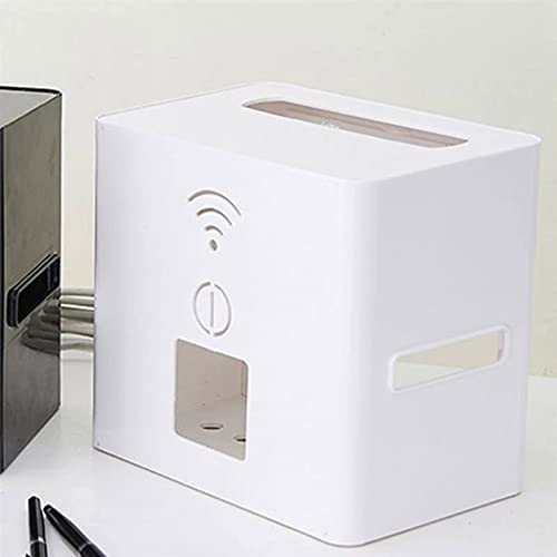 LIUZH Large Router Storage Box Cable Power Plus Wire Bracket Storage Box Plastic Wall Shelf Hanging Plug Bracket Box