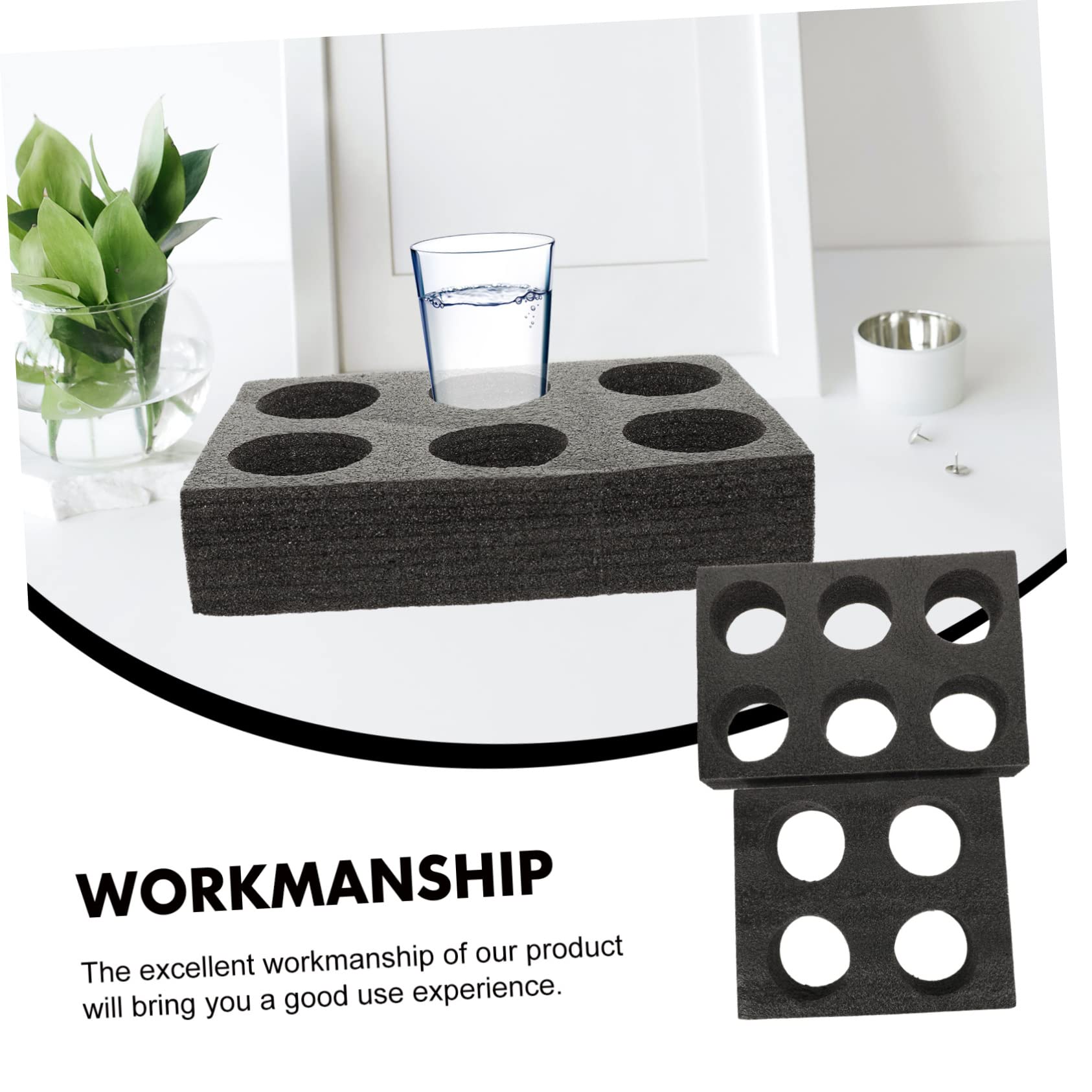 DOITOOL 4 Pcs Pearl Cotton Cup Holder Drink Carrier Holder Couch Drink Holder Multi- Hole Cup Holder Beverage Packing Tools Foam Drink Carrier Takeaway Cup Trays Container Take