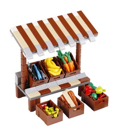 General Jim's Modular Building Blocks City or Restaurant Themed Toy Bricks Sets (Farmers Market Fruit Stand)