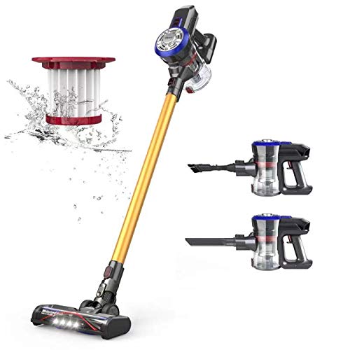 Dibea Upgraded 22KPa Cordless Stick Vacuum Cleaner Powerful Suction Bagless Lightweight Rechargeable 5 in 1 Handheld Car Vacuum for Carpet Hard Floor, D18Pro