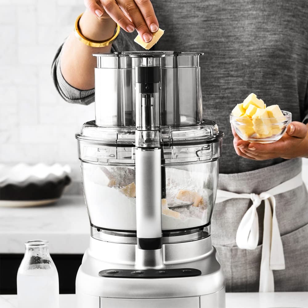 Cuisinart FP-1300SVWS Elemental 13-Cup Food Processor with Spiralizer and Dicer, Silver Bundle with Deco Chef Pair of Red Heat Resistant Oven Mitt