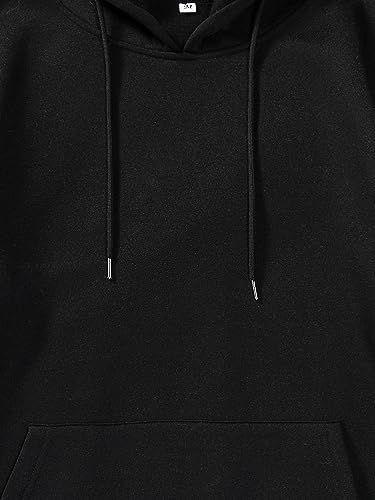 COZYEASE Men's Y2K Graphic Hoodies Oversized Vintage Sweatshirts Long Sleeve Slogan Letter Drawstring Streetwear Black L
