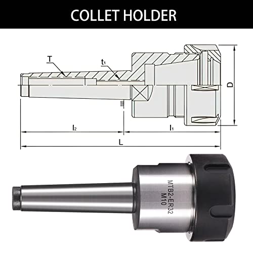 HOZLY MT2 ER32UM M10 Morse Cone Collet Chuck Tooling Holder