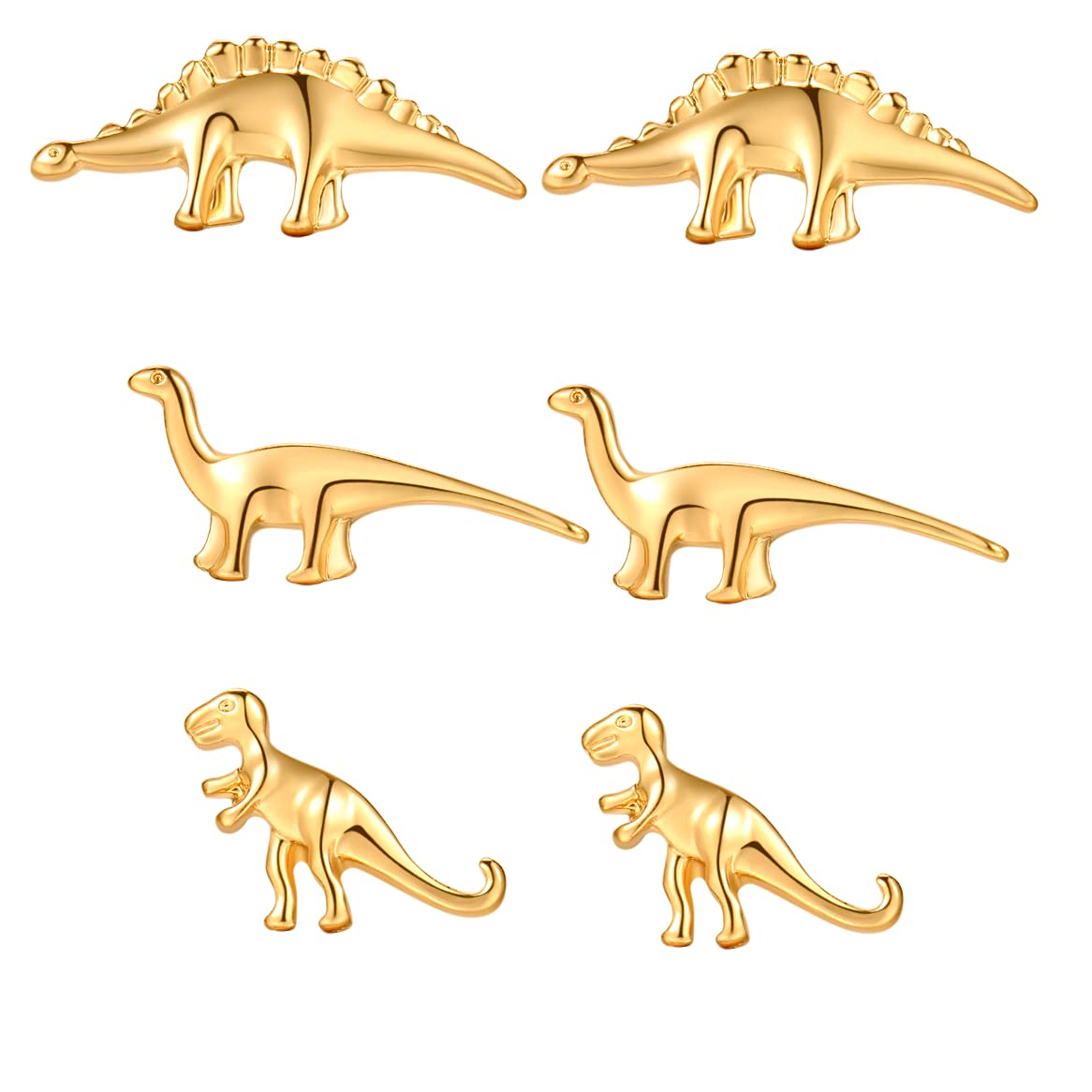 Dinosaur Stud Earrings 14K Gold Plated 925 Sterling Silver Post Stud Earrings Animal Earrings for Women Girls