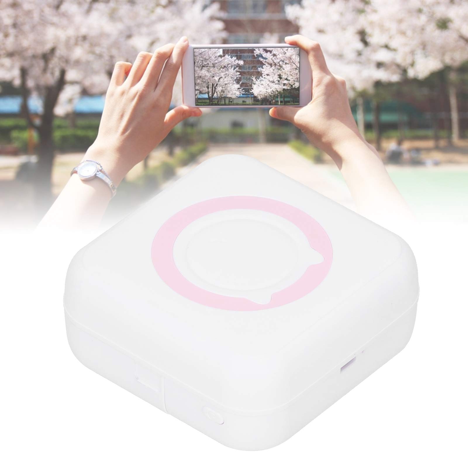 Mini Printer, Multifunctional Pocket Printer, Portable for Labels Lists Messages Photos (Pink)