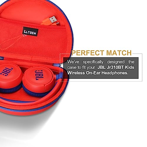 LTGEM EVA Hard Case for JBL Jr310BT, JR300BT Kids Wireless On-Ear Headphones - Red