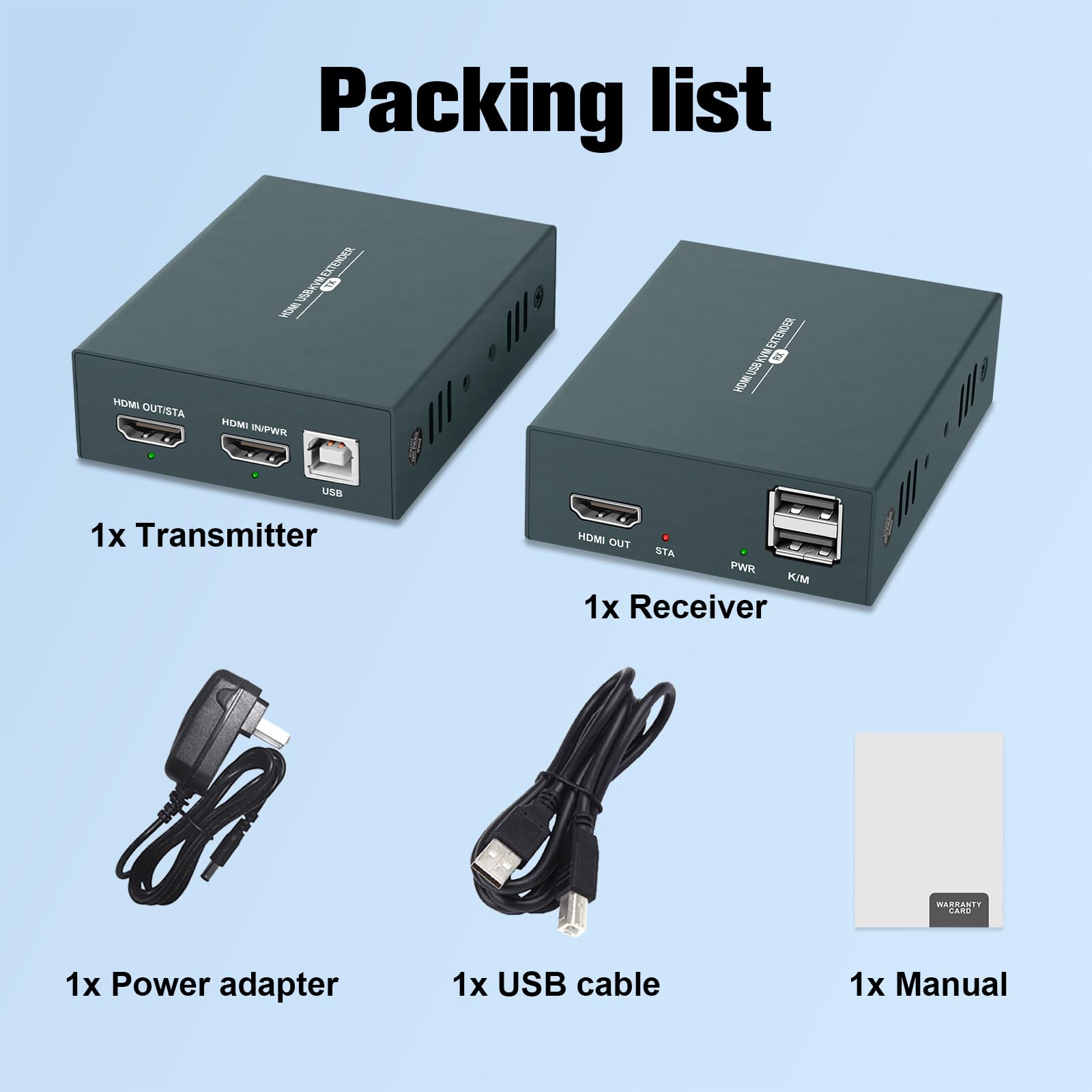 HDMI USB KVM Extender Over Single Cat5e/6/Ethernet Cable, Up To 165ft ,Full HD 1080P ,Support HDMI1.3 HDCP1.3