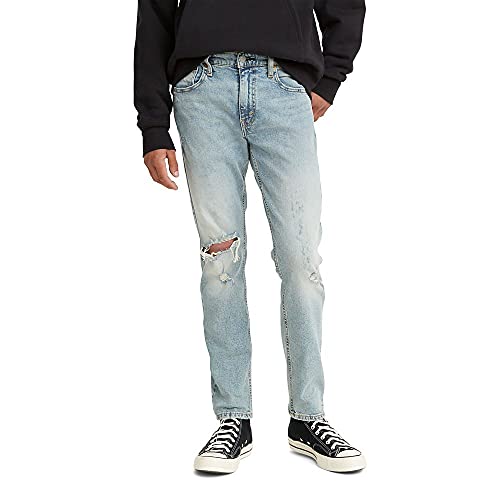 Levi's Men's 512 Slim Taper Fit Jeans, Hypertrack Destructed-Light Indigo, 28W x 32L