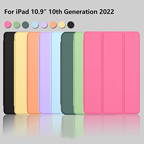 ZryXal New iPad 10th Generation Case 10.9 Inch 2022 with Pencil Holder, Smart iPad Case with Soft TPU Back [Support Auto Wake/Sleep] (Watermelon)