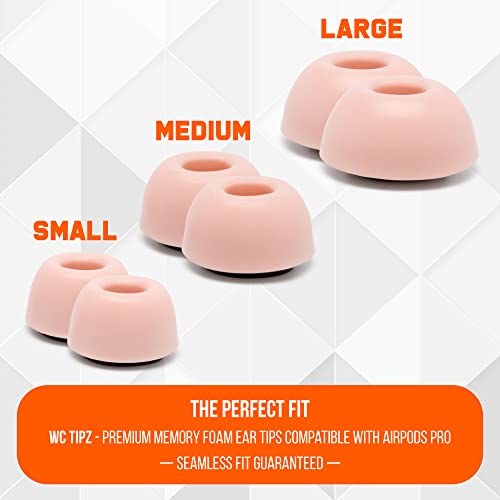 WC HookZ + WC TipZ - Over Ear Hooks and Memory Foam Tips Combo for Airpods Pro by Wicked Cushions | Pink
