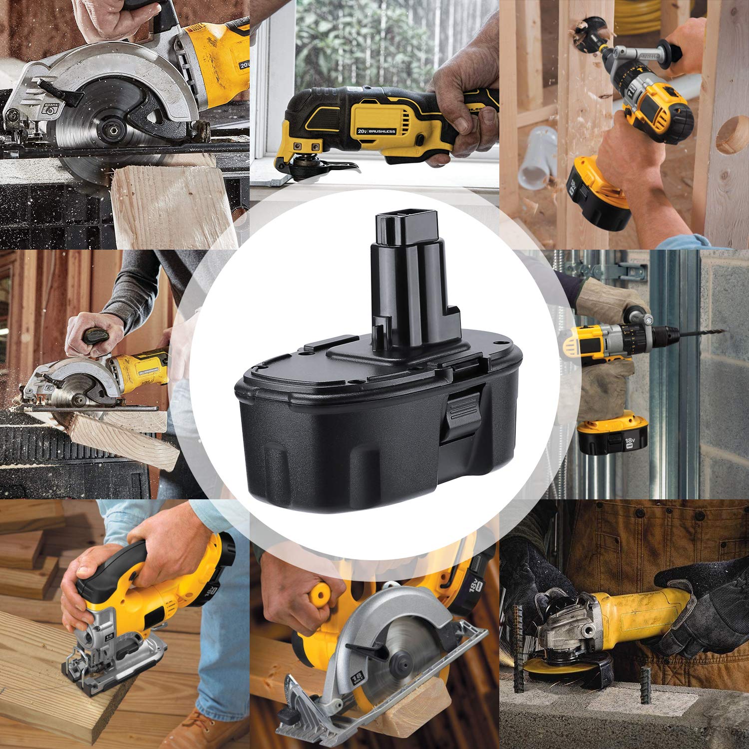 grupeer 2 Pack 4200mAh Replace for Dewalt 18v Battery XRP DC9096 DC9098 DC9099 DW9095 DW9096 DW9098 DE9038 Replacement Fit for All Dewalt 18v Cordless Power Tools