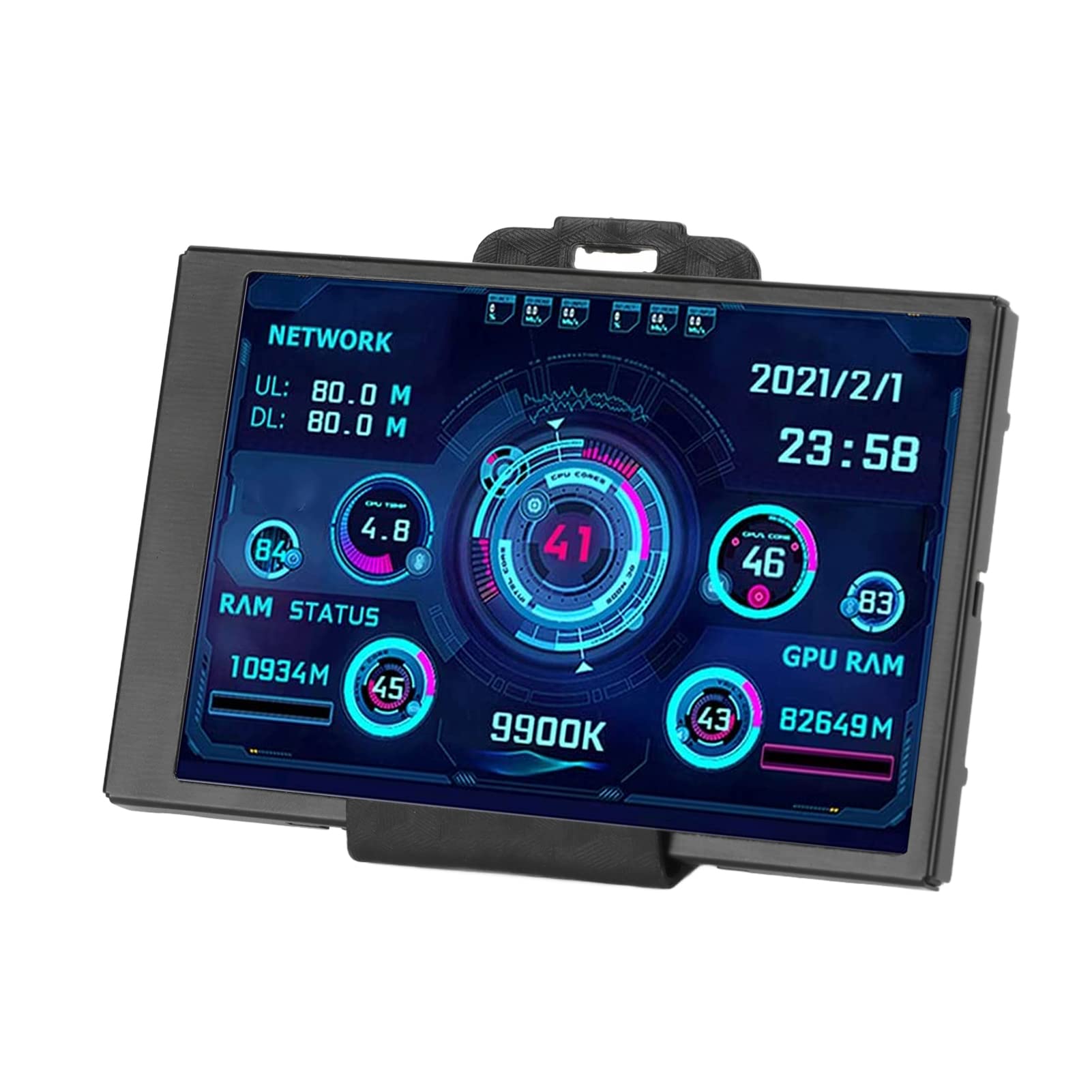 GOWENIC 3.5 inch IPS USB Mini Screen, Computer Case Secondary Monitor, for AIDA64 PC CPU HDD Data Monitor Temperature Display, Type C Sub Screen for Computer Case