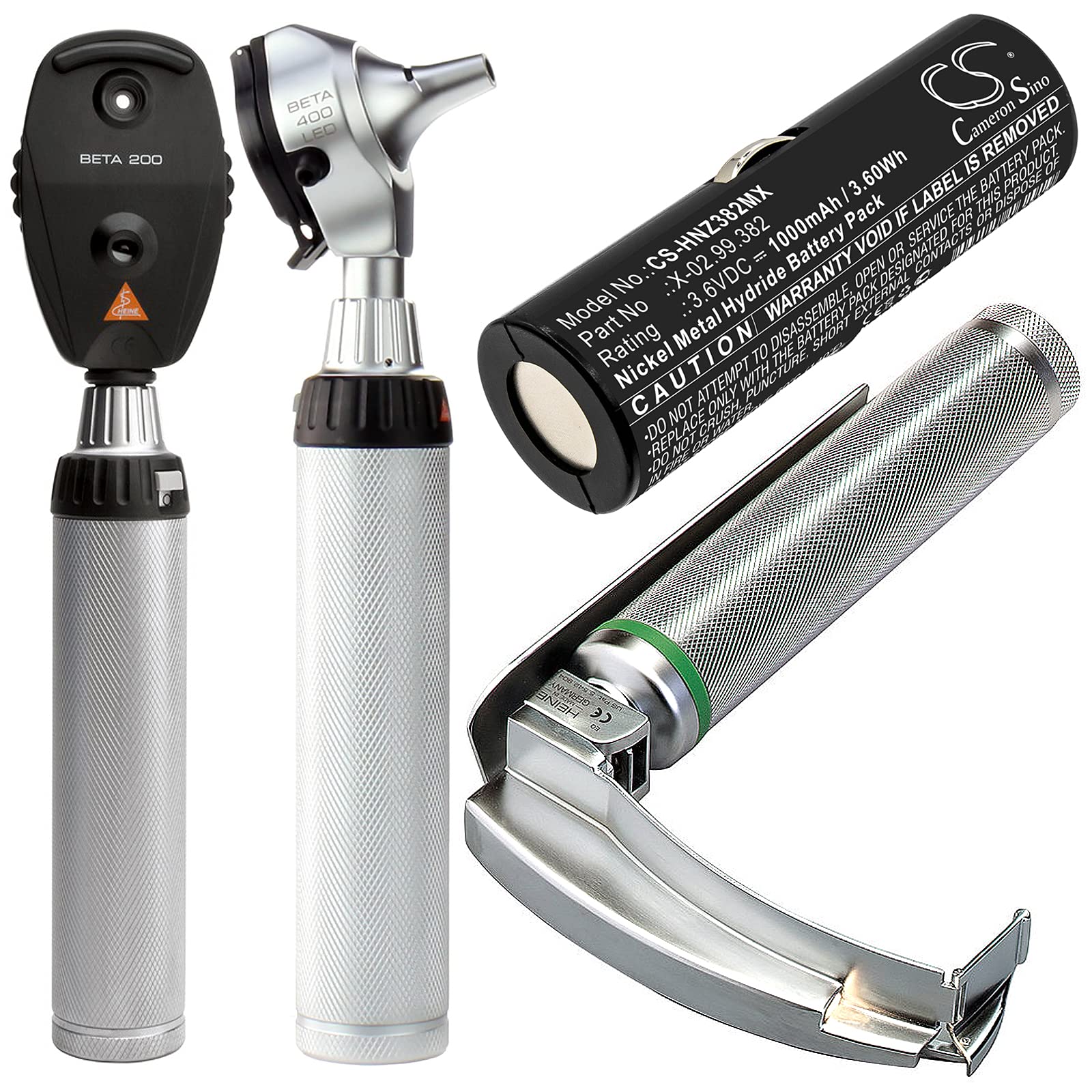 SCESMIA Replacement Battery for Heine Beta Handles, Ophthalmoscope Beta 200, Ophthalmoscope Beta 200s, Short F.O. Laryngoscope Handle 3.6V/4400mAh