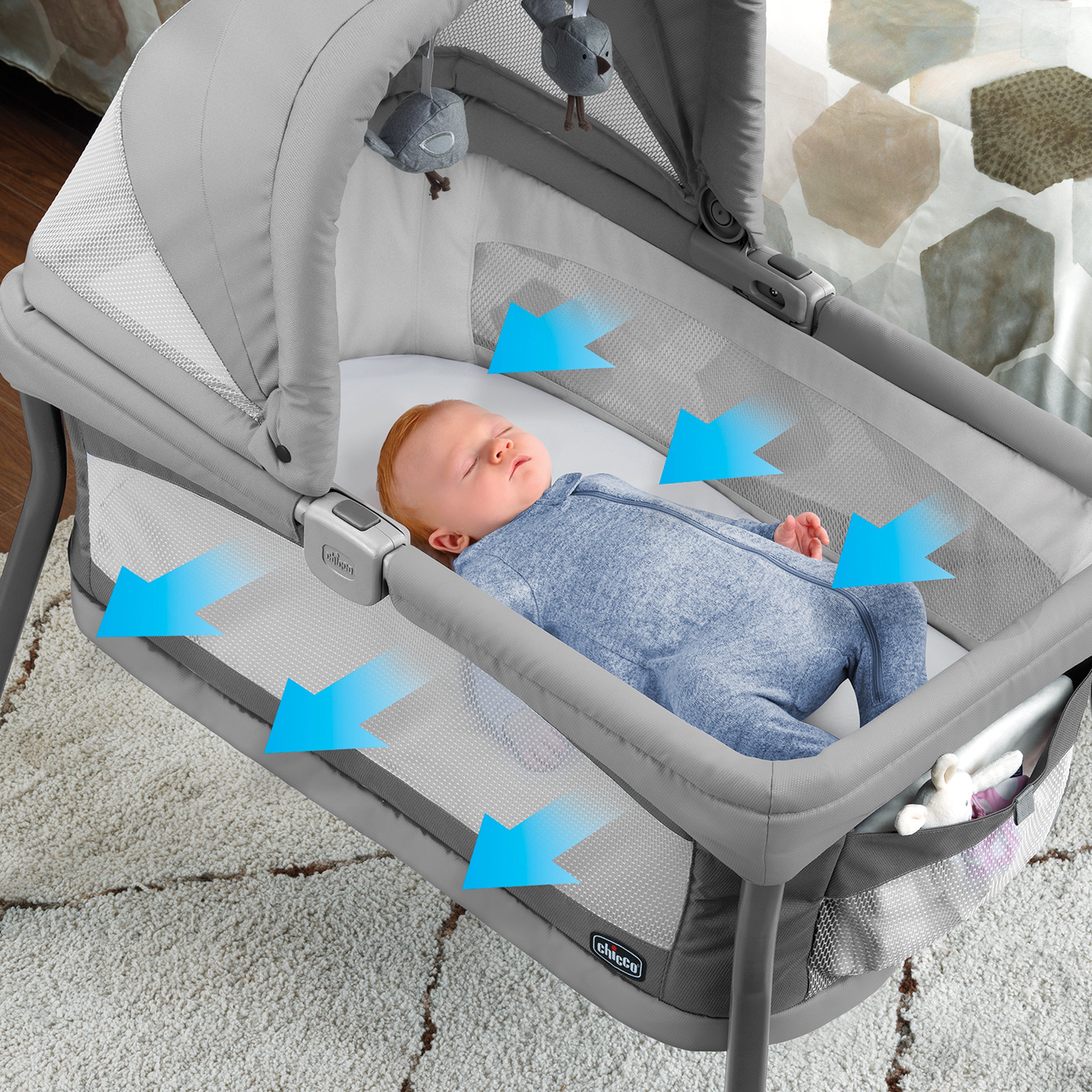 Chicco LullaGo Nest Portable Bassinet - Poetic | Grey