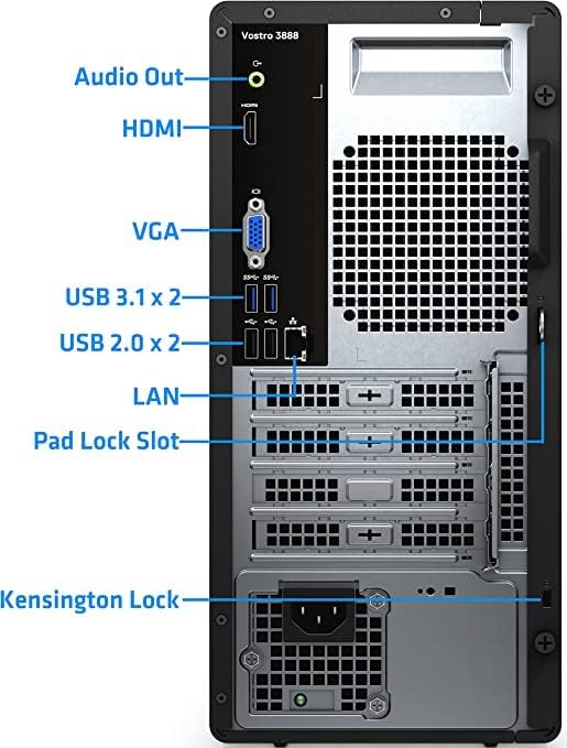 Dell Vostro 3910 Business Desktop PC, Intel Core i3-12100, 16GB DDR4 RAM, 256GB NVME SSD, 1TB HDD, 802.11AX WiFi, Bluetooth 5.2, HDMI, VGA, Windows 11 Pro, Professional Tower Computer w/Accessories