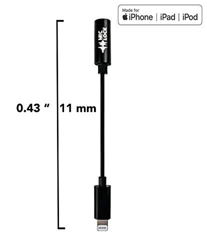 Mic-Lock Lightning with Sound Pass - Audio and Data Security Privacy Protector - Lightning to 3.5mm Headphone Adapter (Single Pack)